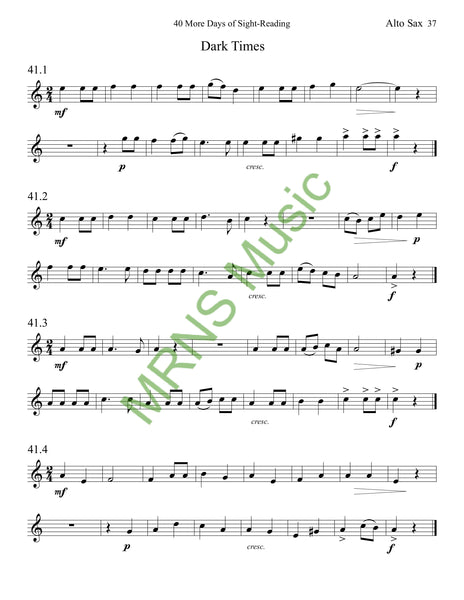 40 More Days of Sight-Reading for Alto Sax – MRNS Music