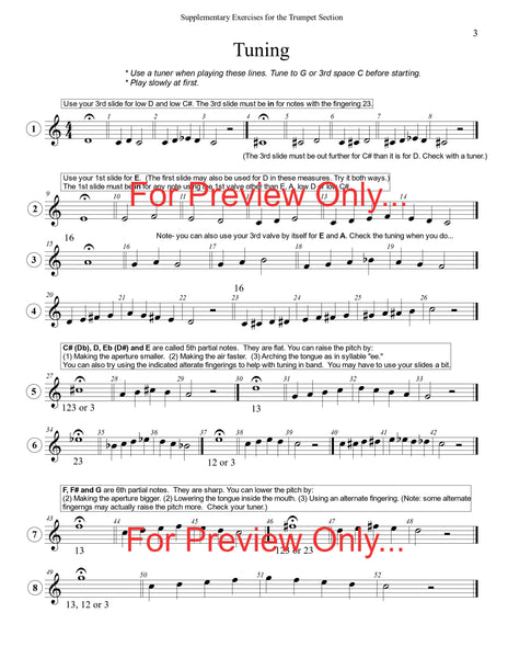 Supplemental Exercises for the Trumpet Section – MRNS Music