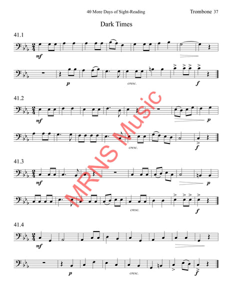 40 More Days of Sight-Reading for Trombone – MRNS Music