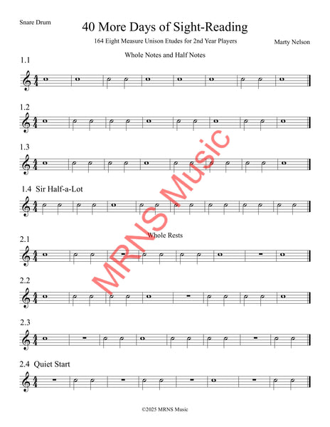 40 More Days of Sight-Reading for Snare Drum – MRNS Music